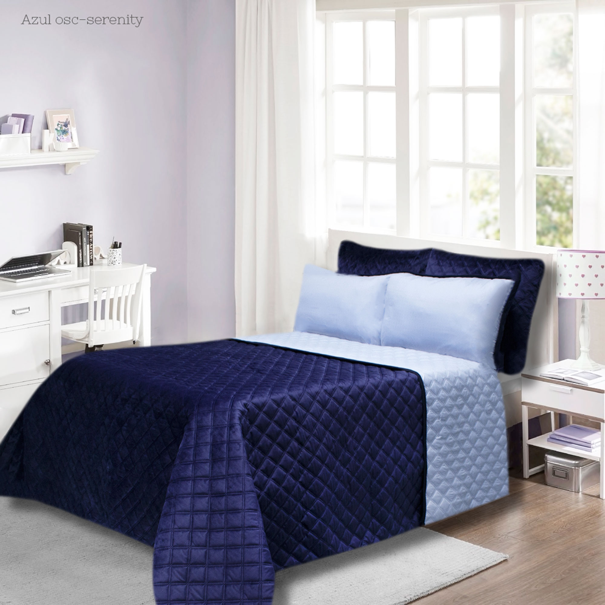 Colcha Velvet Azul Oscuro – InnovaHogar