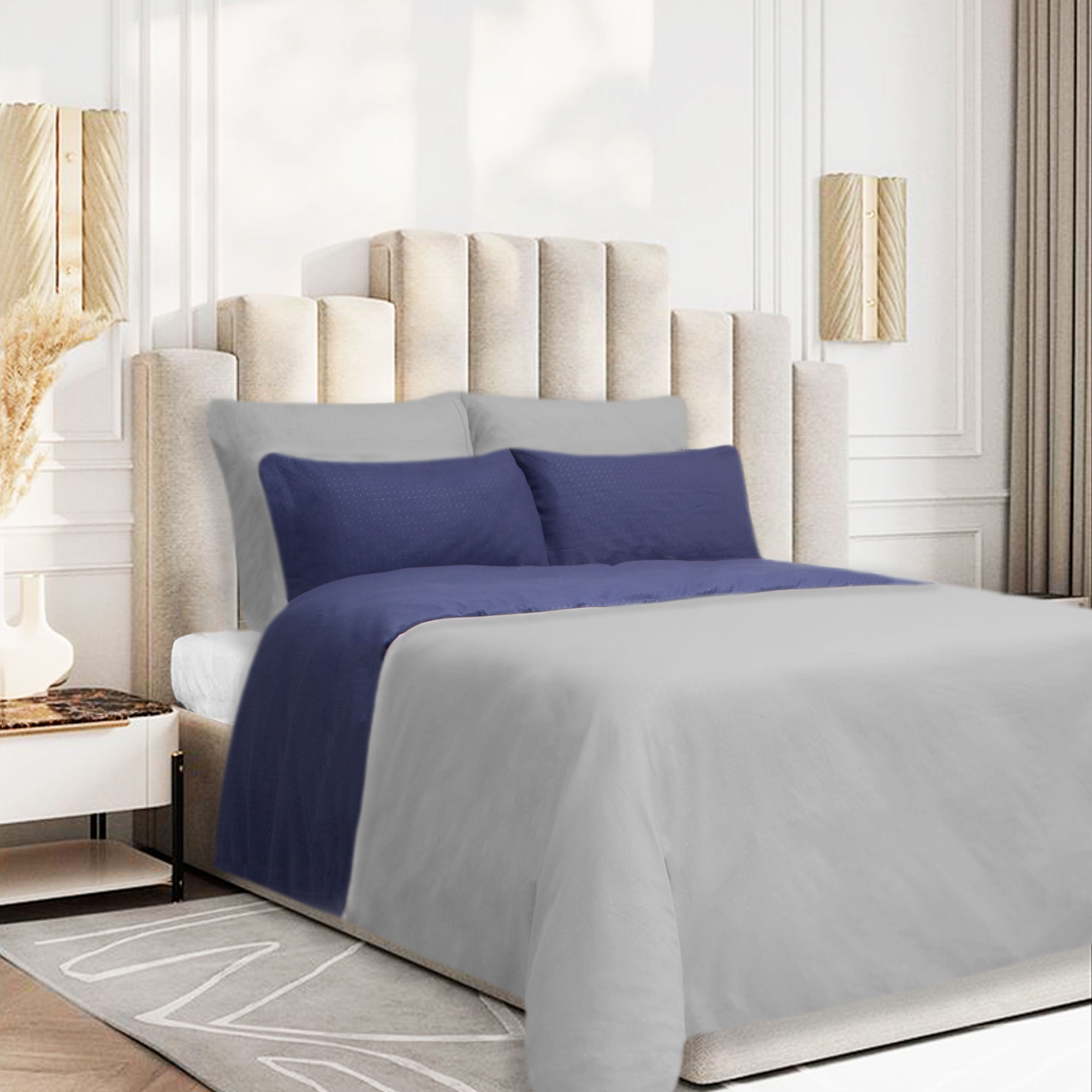Duvet Embosado Azul Osc – Plata – InnovaHogar